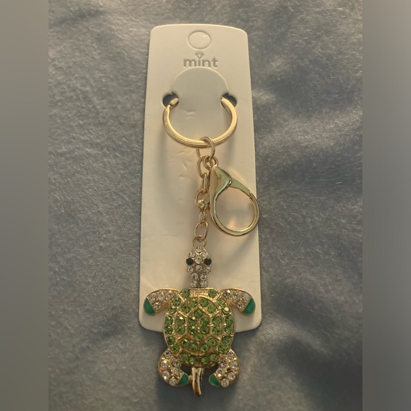 Mint | Accessories | Mint Turtle Keychainbag Charm With Green And Gold ...